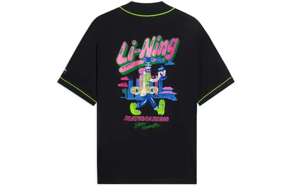 LI-NING X Steven Harrington Graphic Baseball Shirt - Black/multi-color
