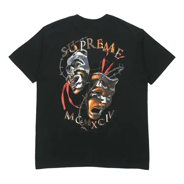 Supreme Ss20 Week 1 Laugh Now Tee Thorns Smiling Face Printing Short Sleeve - Black