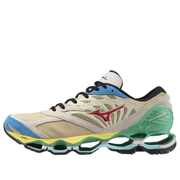 Mizuno Wave Prophecy Ls X Hiroshi Nagai 'city Pop' Sneakers - Beige/green/blue