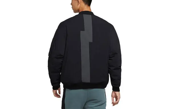 JORDAN Air Zion Flight Alphabet Embroidered Aviator Jacket - Black