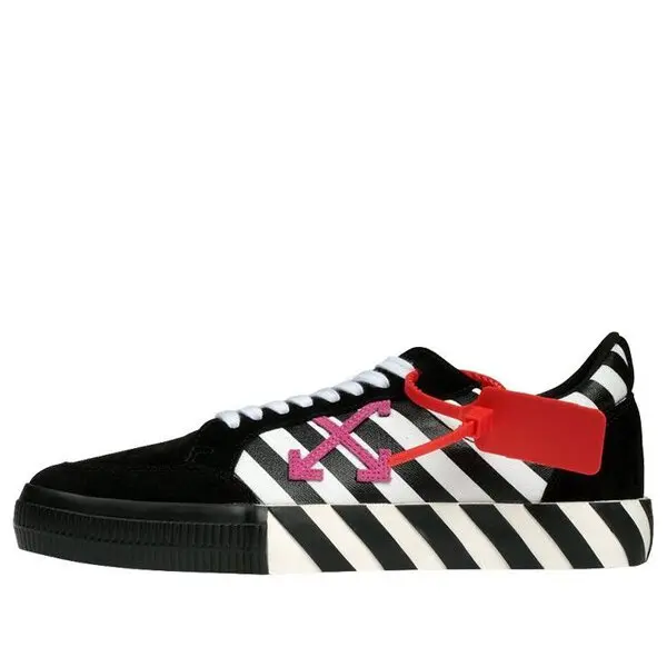 Off-White Low Top Sneakers With Graphic Detailing - Black