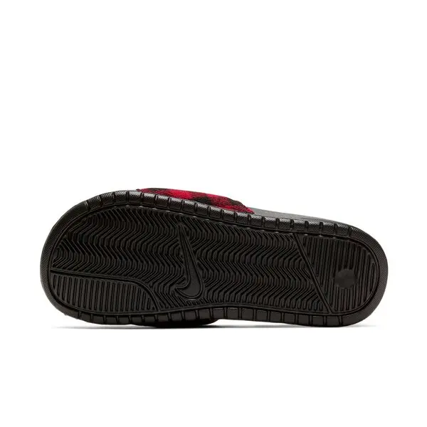 Nike Benassi Jdi Se Plaid Slippers - Red/black