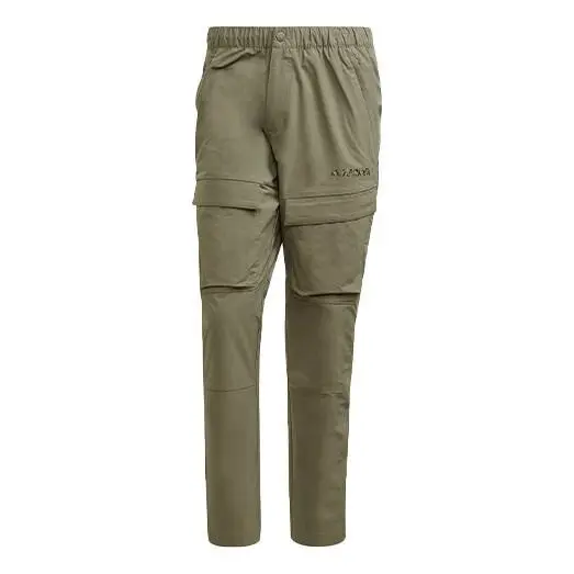Adidas Loose Logo Alphabet Zipper Sports Pants - Green