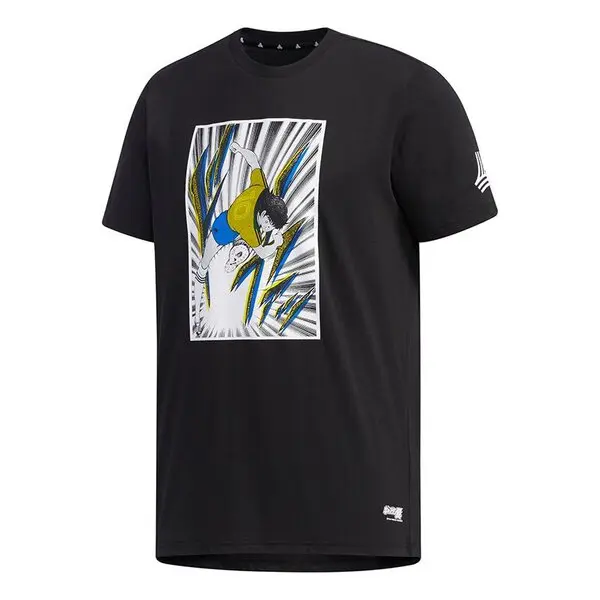 Adidas Tsubasa Tee 1 Causual Sports Foot Ball Male - Black