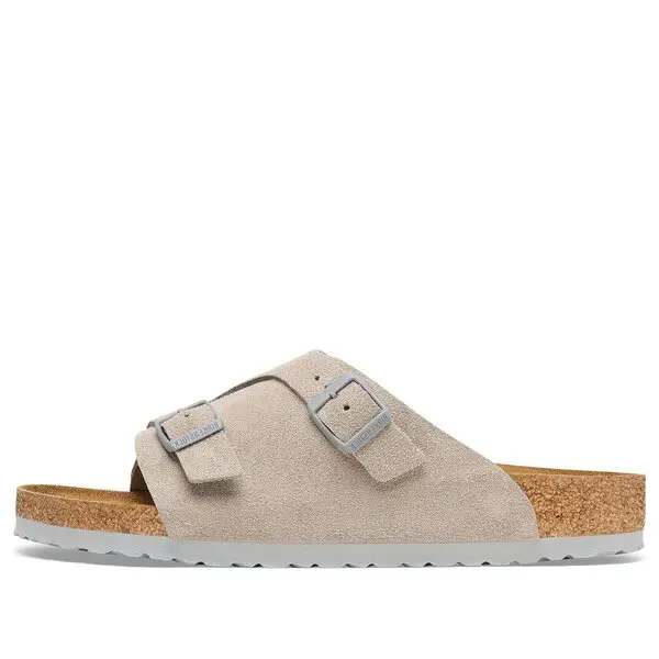 BIRKENSTOCK Zurich Suede Leather Narrow Fit Sandals - Grey