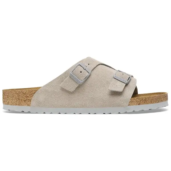BIRKENSTOCK Zurich Suede Leather Narrow Fit Sandals - Grey