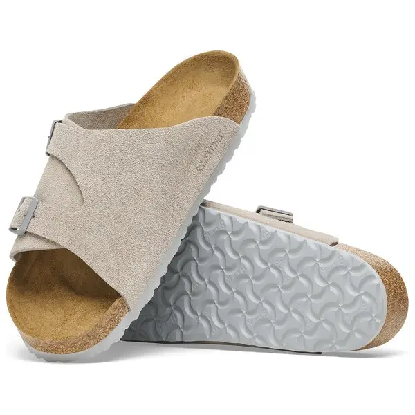 BIRKENSTOCK Zurich Suede Leather Narrow Fit Sandals - Grey