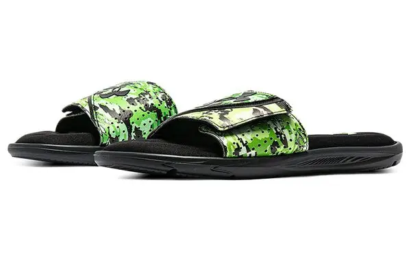 Under Armour Ignite 6 Graphic Strap Slide - Black/green