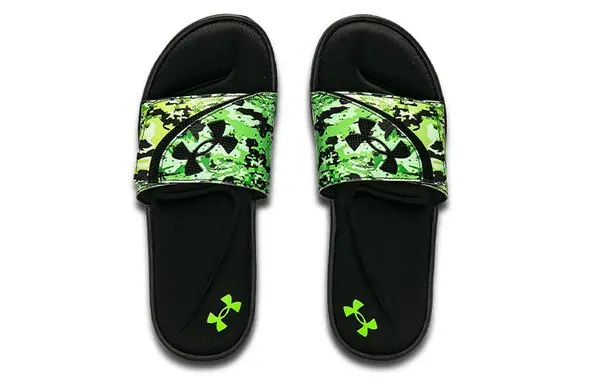 Under Armour Ignite 6 Graphic Strap Slide - Black/green