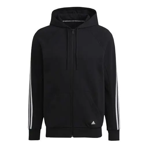 Adidas Long Sleeve Hooded Zip Jacket - Black