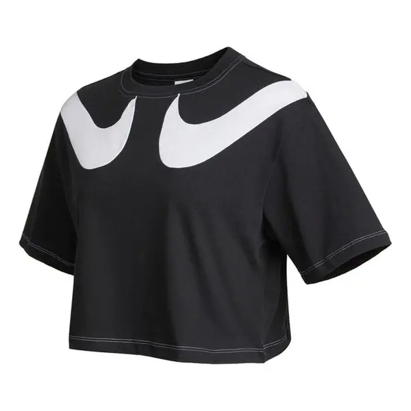 Nike Swoosh Graphic Crop T-shirt - Black