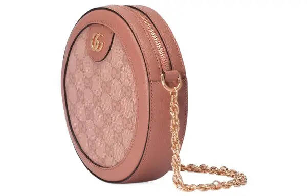 Gucci Ophidia Gg Mini Round Shoulder Bag - Pink