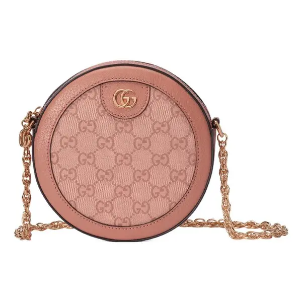 Gucci Ophidia Gg Mini Round Shoulder Bag - Pink