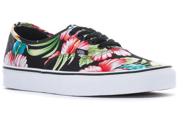 VANS Authentic Hawaiian Floral Lace Up Sneakers - Black