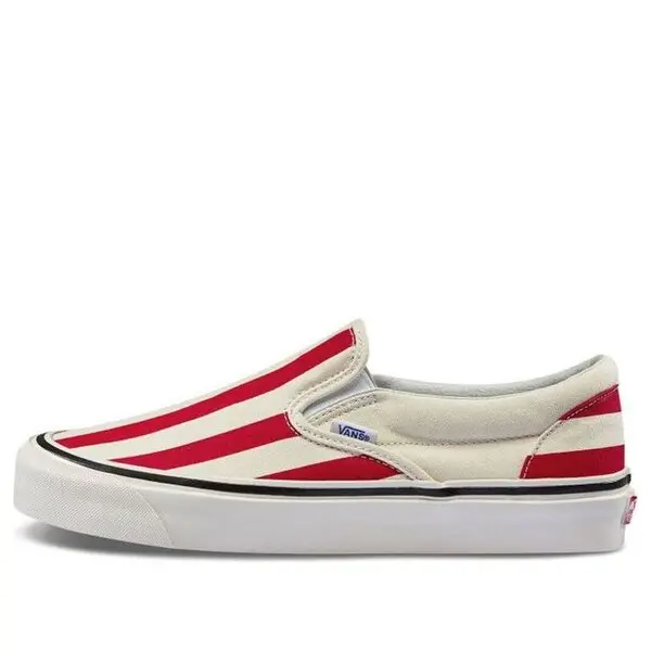 VANS Classic Slip-on 98 Dx Anaheim Factory Red Big Stripes - Red/white