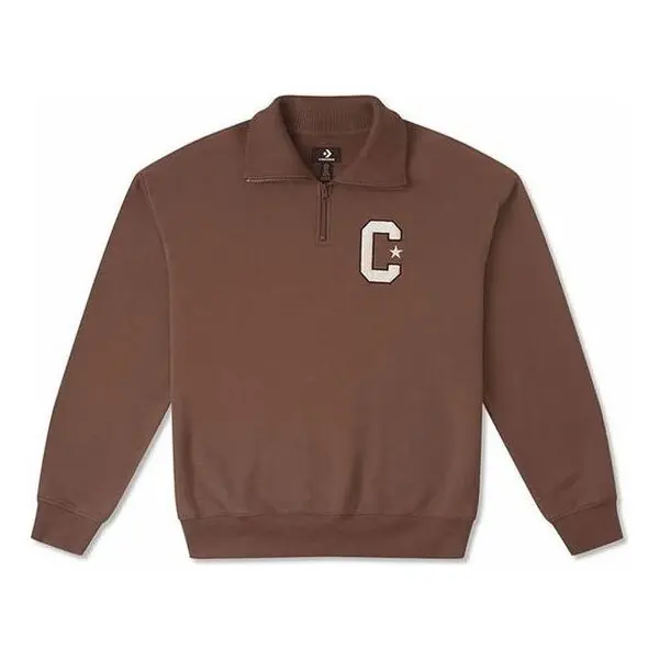 CONVERSE Essential Half-zip Sweatshirt - Brown
