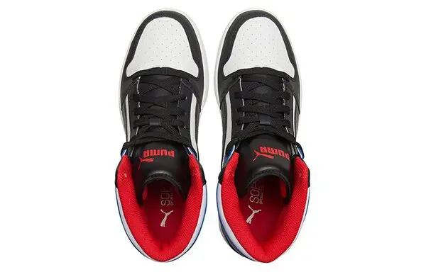 PUMA Rebound Layup Mid Top Sneakers - White/black/blue