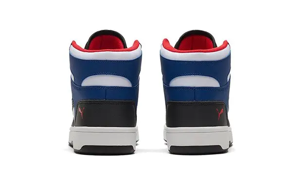 PUMA Rebound Layup Mid Top Sneakers - White/black/blue