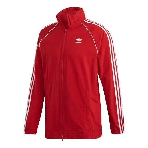 Adidas Originals Casual Sports Zip-up Jacket - Red