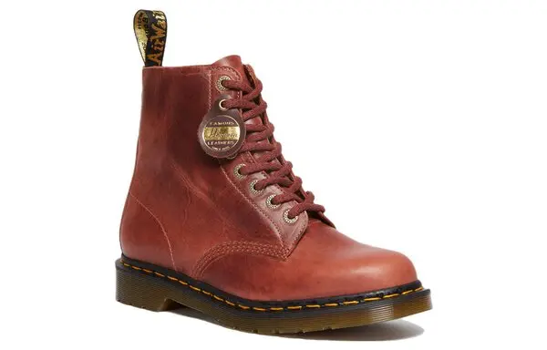Dr. Martens 1460 Pascal Made In England Denver Leather Lace Up Boots - Brown