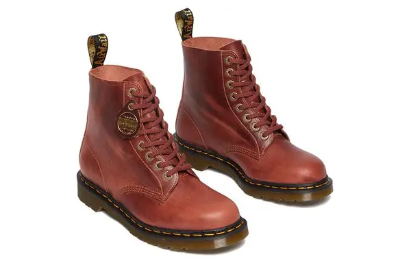 Dr. Martens 1460 Pascal Made In England Denver Leather Lace Up Boots - Brown