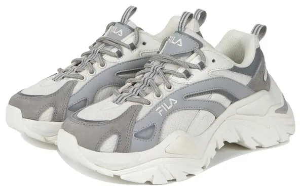FILA Low Top Athletic Sneakers - White/grey