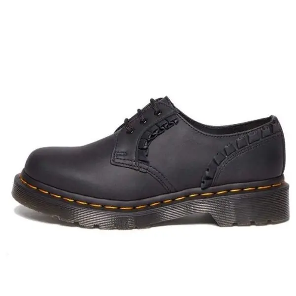 Dr. Martens 1461 Nappa Leather Oxford Shoes With Frill Detailing - Black