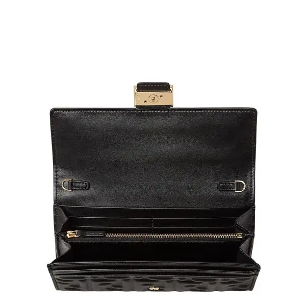 Fendi Baguette Continental With Chain - Black