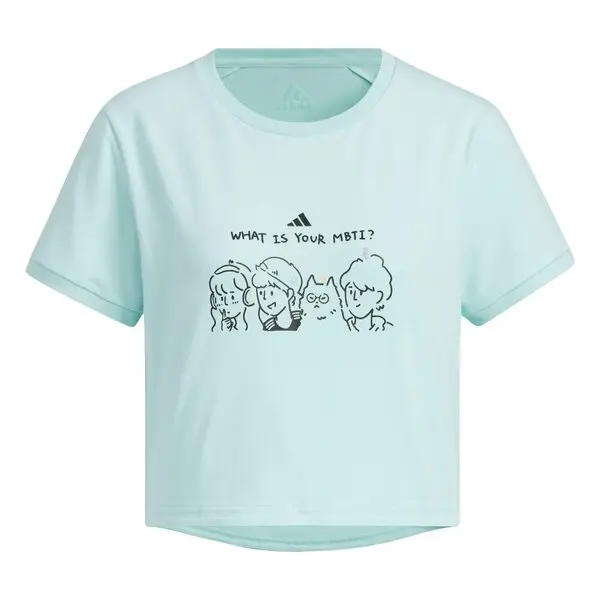 Adidas Graphic Crop T-shirt - Teal/black