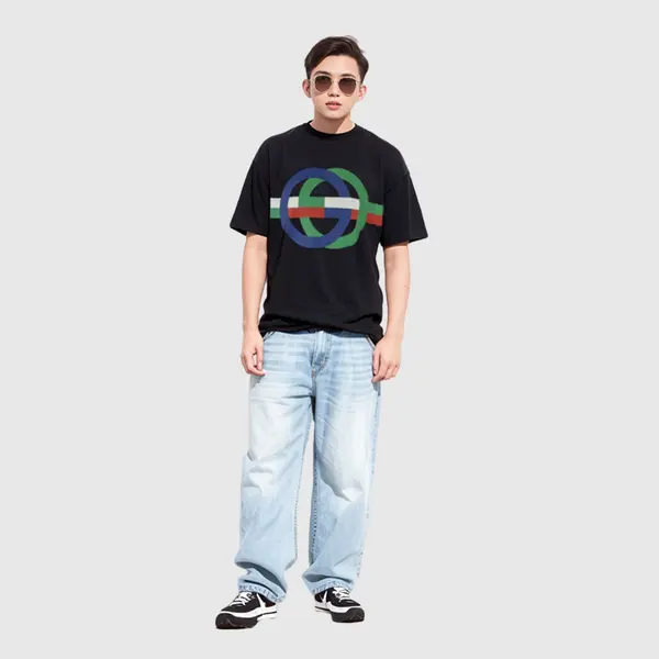 Gucci Round Gg Print Cotton T-shirt