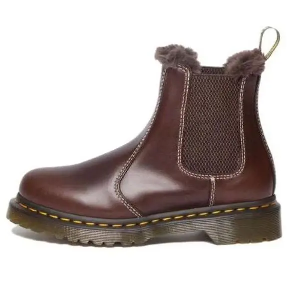 Dr. Martens 2976 Leonore Faux Fur Lined Chelsea Boots - Dark Brown