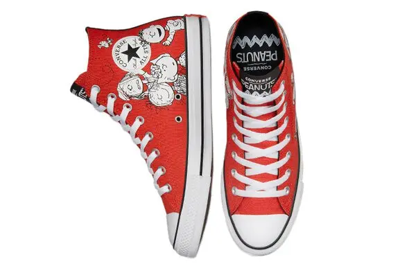 CONVERSE X Peanuts Chuck Taylor All Star High Top Sneakers - Red/white/black