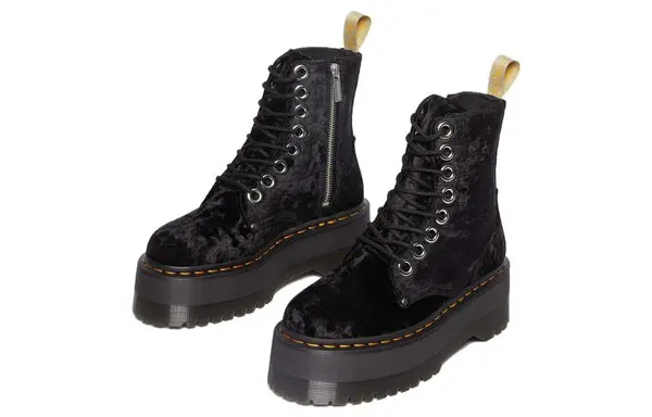 Dr. Martens Vegan Jadon Max Crushed Velvet Platform Boots