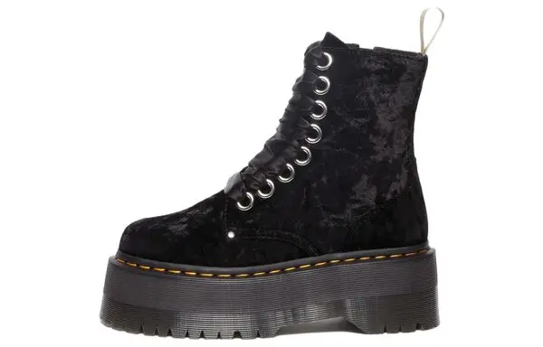 Dr. Martens Vegan Jadon Max Crushed Velvet Platform Boots