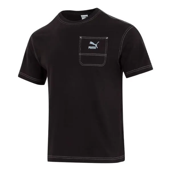 PUMA Logo Pocket T-shirt - Black