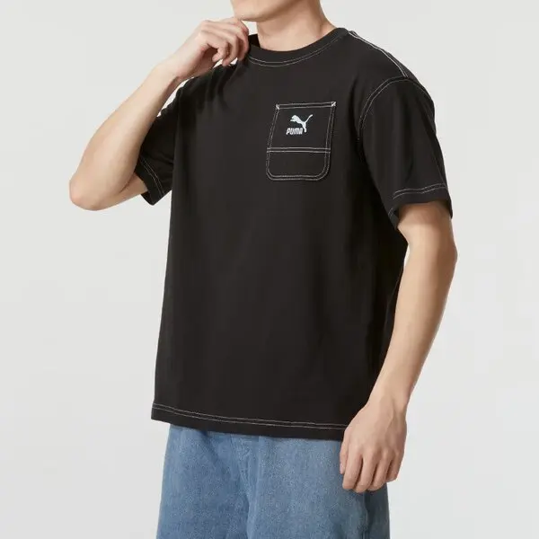 PUMA Logo Pocket T-shirt - Black