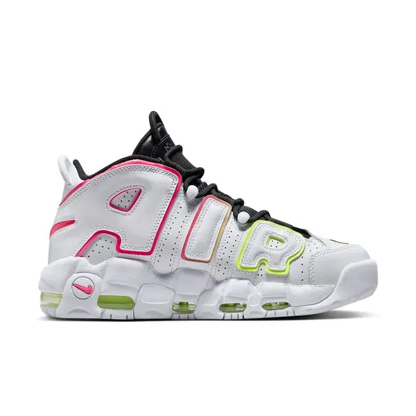 Nike More Uptempo Athletic Sneakers - White/volt-hyper Pink-black