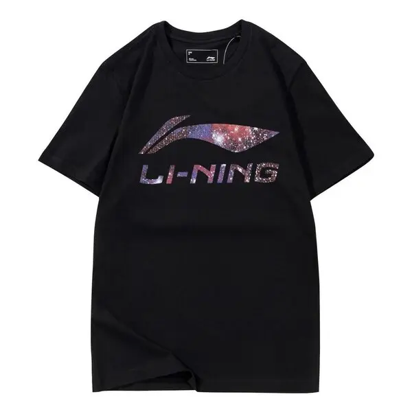 LI-NING Essential Galaxy Logo T-shirt 'black - Black/multi-color