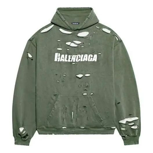 Balenciaga Destroyed Logo Hoodie