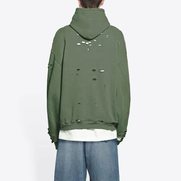 Balenciaga Destroyed Logo Hoodie