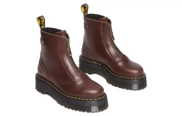 Dr. Martens Jetta Platform Zip-up Boots - Dark Brown