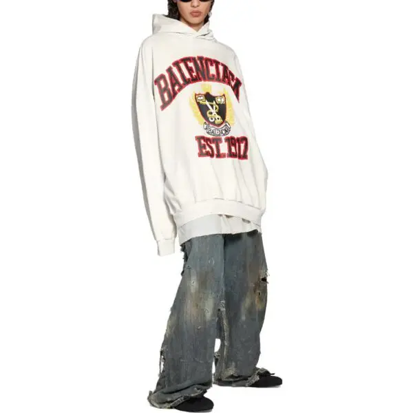 Balenciaga Diy College Hoodie - White