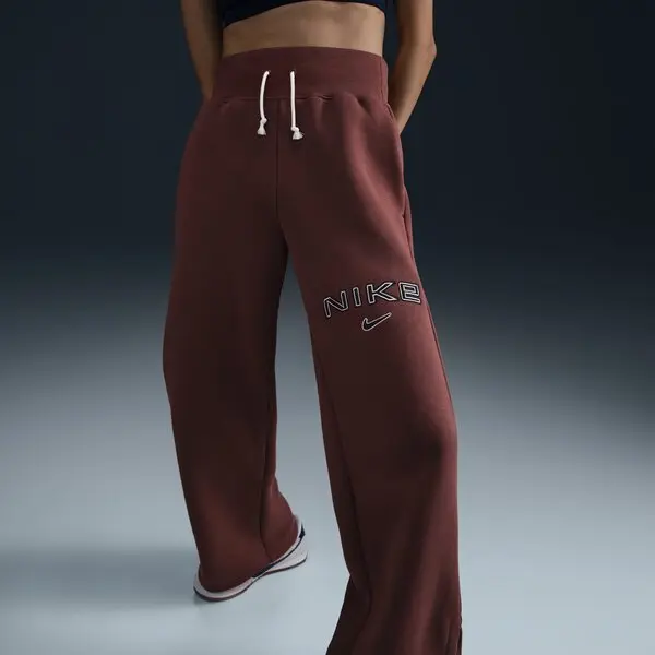 Nike Wide Leg Drawstring Pants - Brown/black