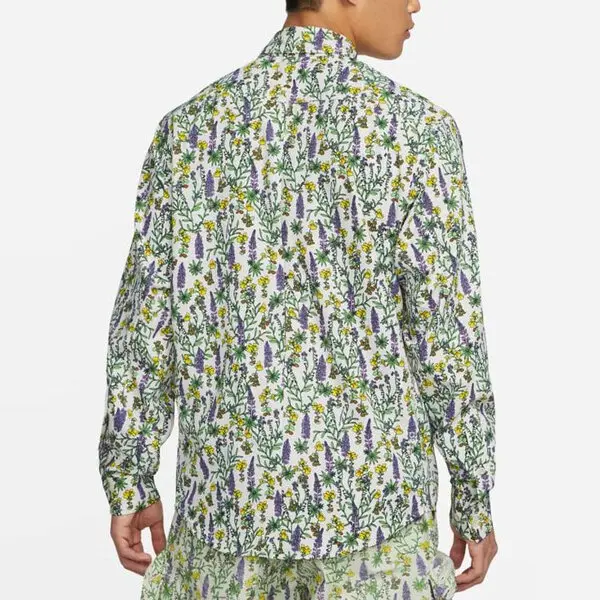 Nike Ss22 Dri-fit Uv Version Floral Long Sleeves Shirt Green