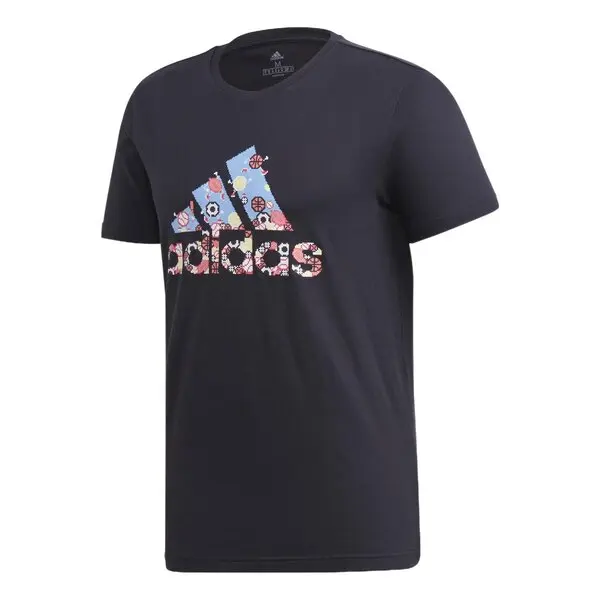 Adidas 8-bit Badge Of Sport Applique Short-sleeve Tee - Black