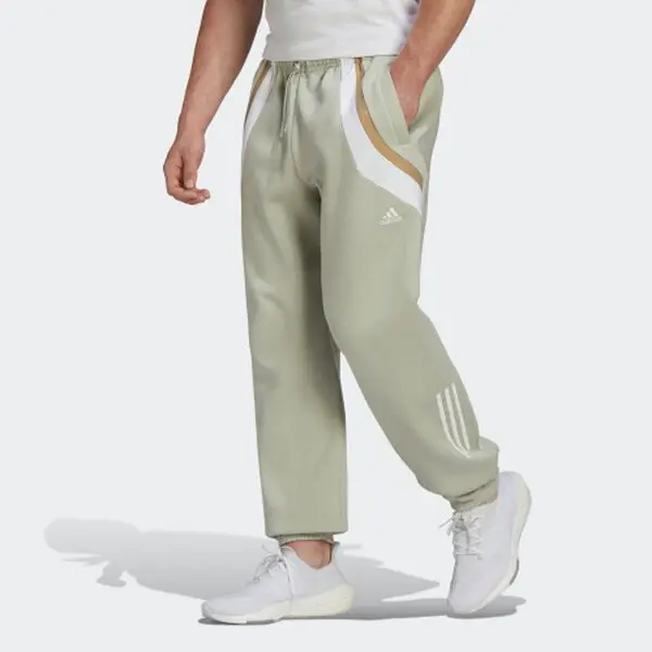 Adidas Contrasting Colors Pattern Lacing Casual Sports Pants/trousers/joggers - Green
