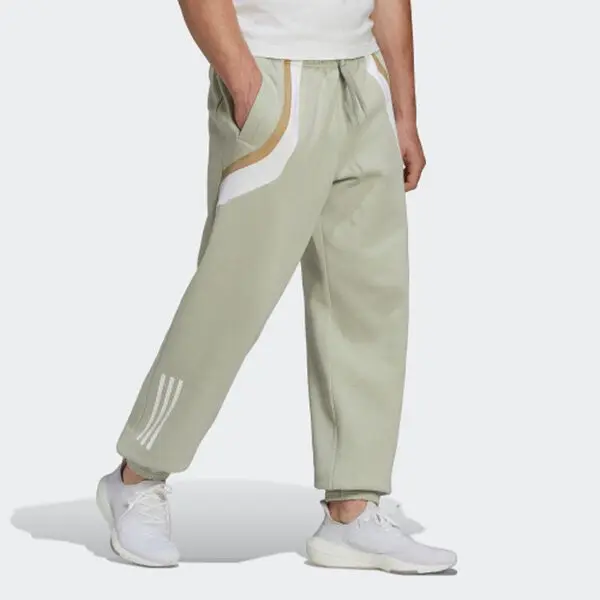 Adidas Contrasting Colors Pattern Lacing Casual Sports Pants/trousers/joggers - Green