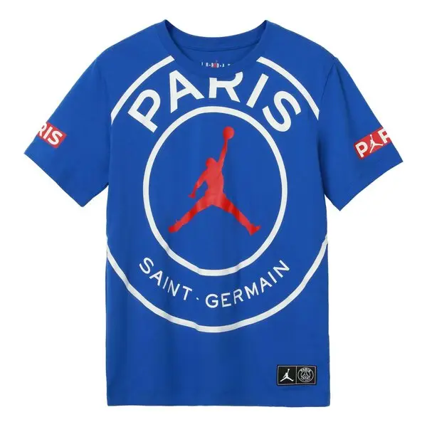 JORDAN Ss20 As J Psg Logo Tee Paris Saint-germain Short Sleeve - Blue