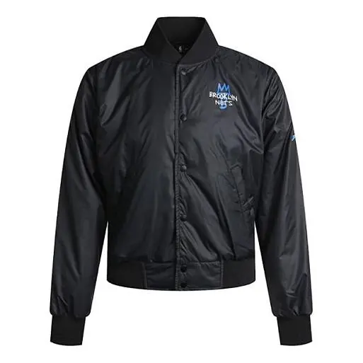 Nike Brooklyn Nets City Edition Courtside Bomber Jacket - Black