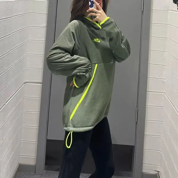 Nike Logo Print Hooded Long Sleeve Windbreaker
